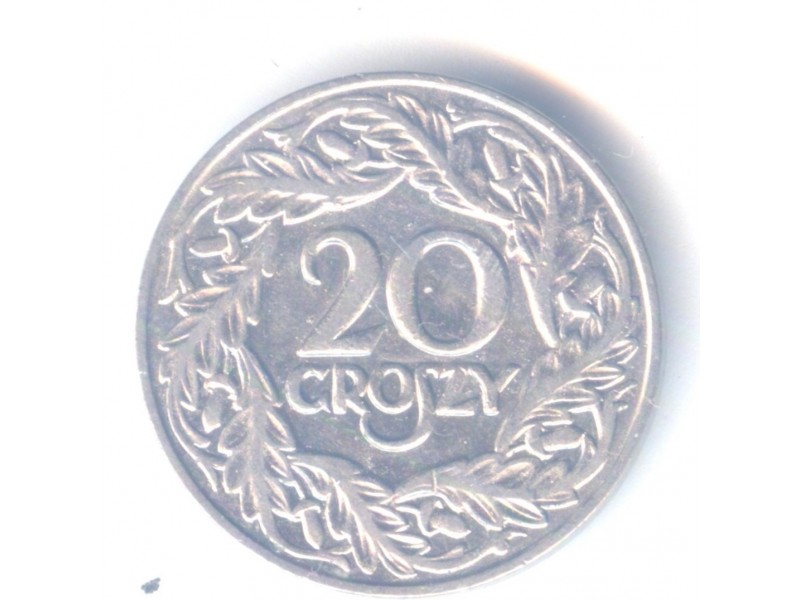 Poljska 20 grosa 1923 aUNC