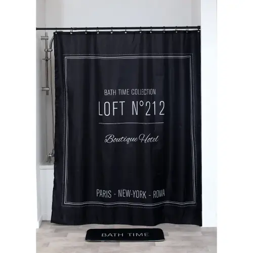 Tendance Zavesa za kadu 180X200CM poliester CRNI NEO RETRO 1200727