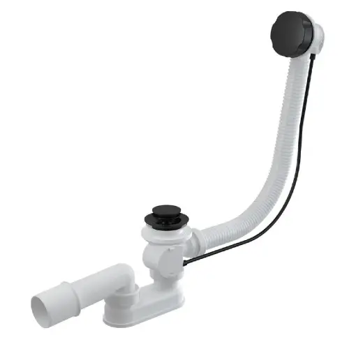 Alca sifon za kadu automatski Crna -mat okrugli A55BLACK