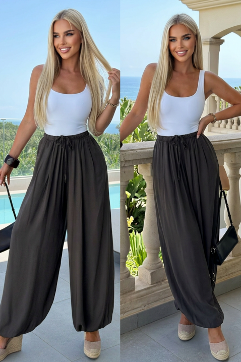 lagane ženske balon pantalone visokog struka MEDENA BLACK