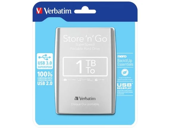 Verbatim Eksterni HDD Store'n'Go 1 TB USB 3.0 53071 silver
