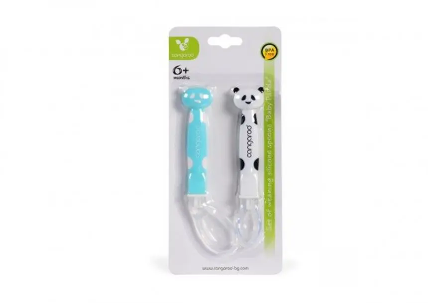 Cangaroo SET SILIKONSKIH KAŠIČICA BABY PANDA BOY (CAN1607B)