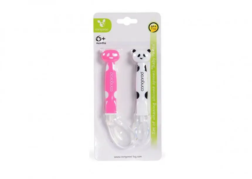 Cangaroo SET SILIKONSKIH KAŠIČICA BABY PANDA GIRL (CAN1607G)