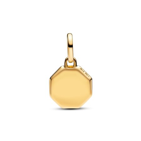 Mini medaljon Plavi krug od 14k pozlate sa mogućnošću graviranja