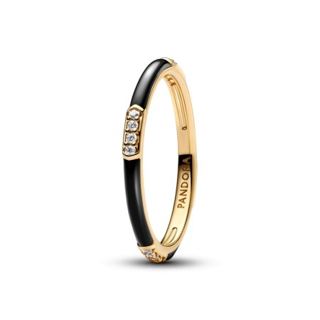 Prsten crne boje od 14k pozlate
