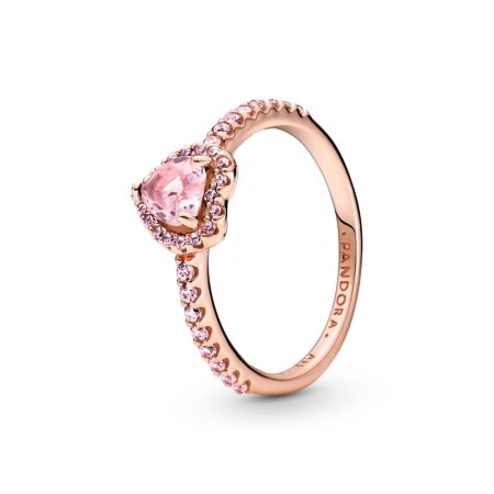 Prsten sa roze kamenom u obliku srca od 14k roze pozlate