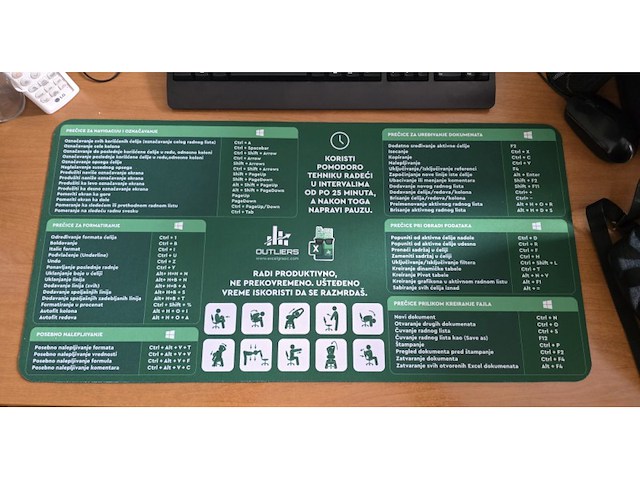 Excel Podloga produktivnosti za radni sto
