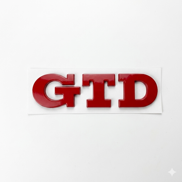 3D Natpis GTD crveni
