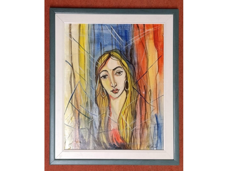 Devojka, ulje na platnu, uramljeno 60x50