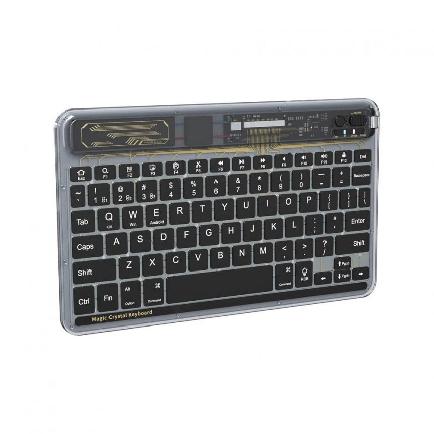 Tastatura Coteci Crystal 84008 Wireless transparent crna