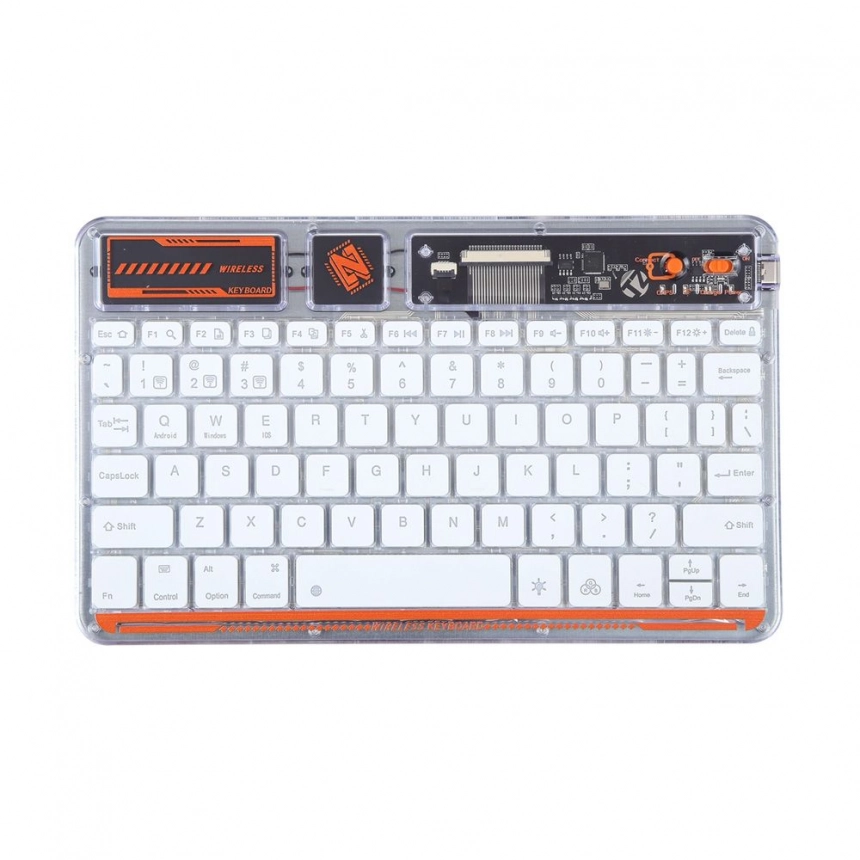 Tastatura Coteci Punk 84012 Wireless transparent bela