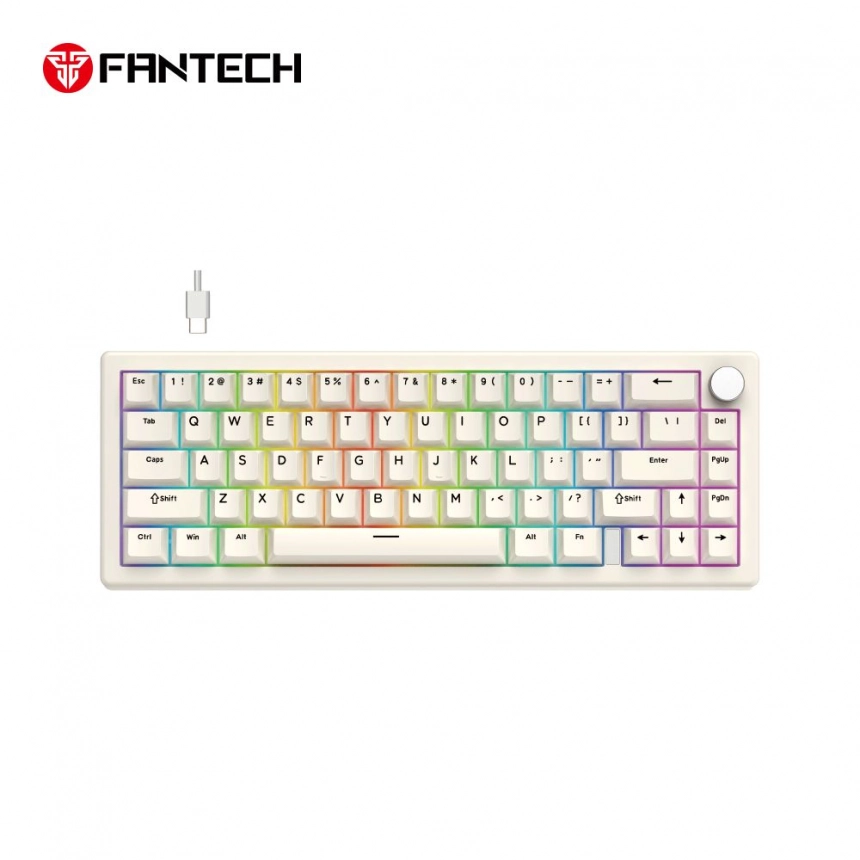 Tastatura Mehanicka Gaming Fantech MK614 Atom x66 Retro bez (ice apricot switch)