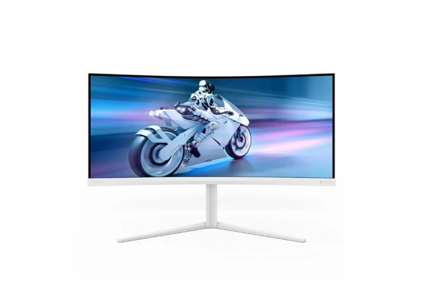 Monitor PHILIPS 34M2C5501A/00 34"/VA,zakrivljen,21:9/3440x1440/180Hz/1ms GtG/HDMIx2,DP,USB/bela