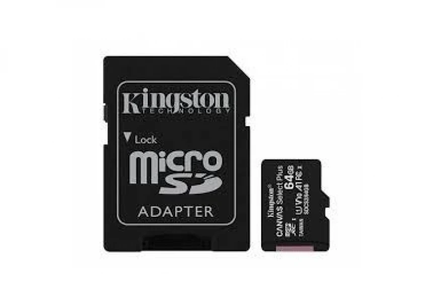 MEM SD MICRO 64GB Kingston Canvas Select Plus + Adapter SDCS3/64GB