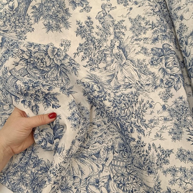 Dekor platno plava romantika 280cm širina
