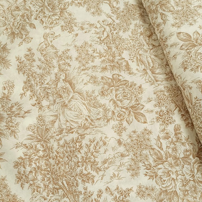 Dekor platno krem romantika 280cm širina