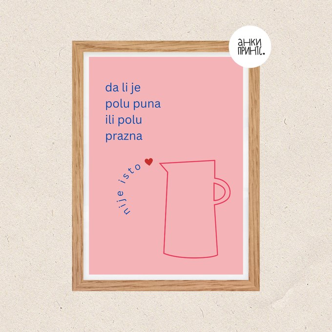 Poster za zid Polu puna ili polu prazna 30x40cm