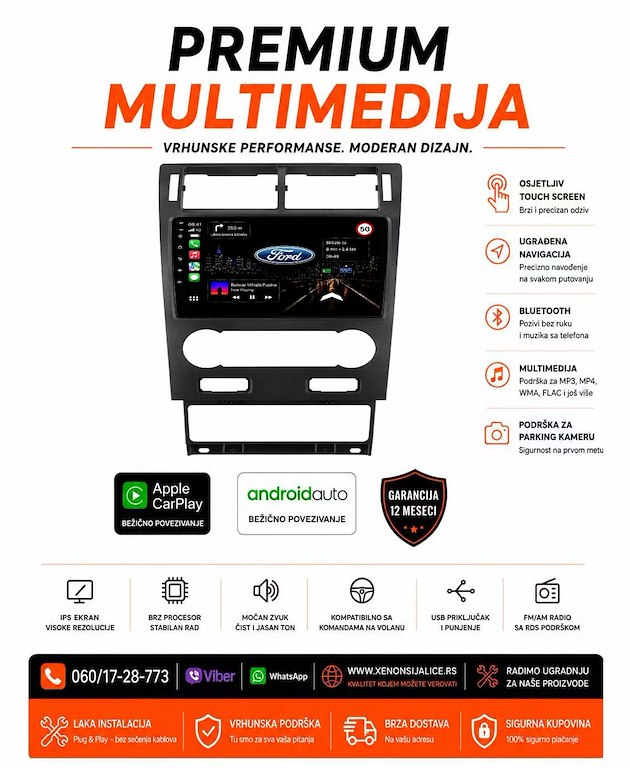 FORD MONDEO MULTIMEDIJA ANDROID,CAR PLAY NAVIGACIJA TOUCH SCREEN 10 INCA