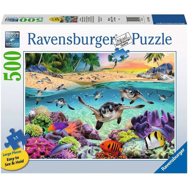 Ravensburger puzzle (slagalice) – 500pcs Trka mladih morskih kornjača RA17456