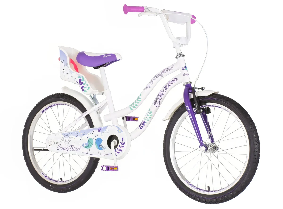 Bicikl Kids Visitor Songbird 115-135cm (20″) Belo-Ljubičasti