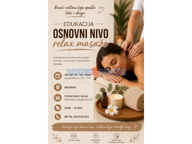 Obuka/kurs relax masaže