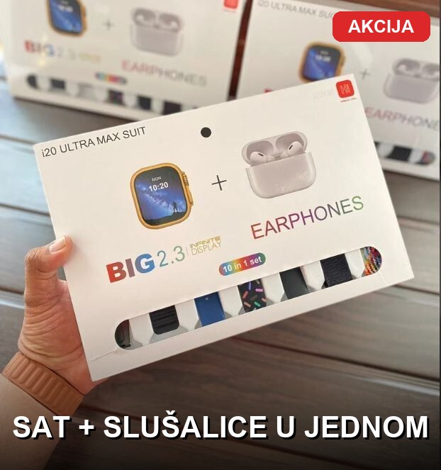 i20 Ultra Max Pametni Sat 10u1 sa Bluetooth Slušalicama