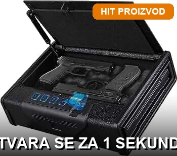 Sef za pištolj na otisak prsta — Biometrijski, čelik K235, 4L kapacitet
