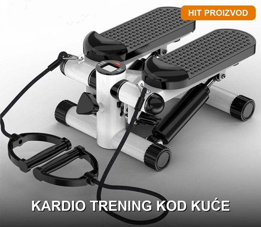 Mini Steper sa Trakama za Vežbanje – Fitness Sprava za Kućni Kardio Trening