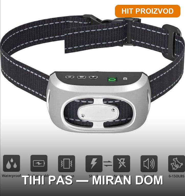 Ogrlica za pse protiv lajanja — Vodootporna sa automatskom korekcijom