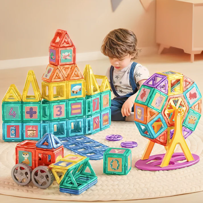 3D Magnetni građevinski set blokova za decu 60delova