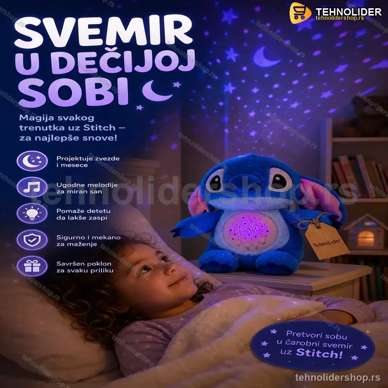 Stitch Plišani Projektor – Lampa i igračka u jednom