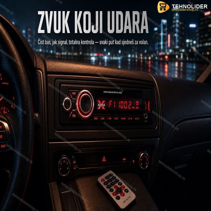 AutoMusic Auto Radio MP3 Plejer 4×60W sa USB i SD Karticom