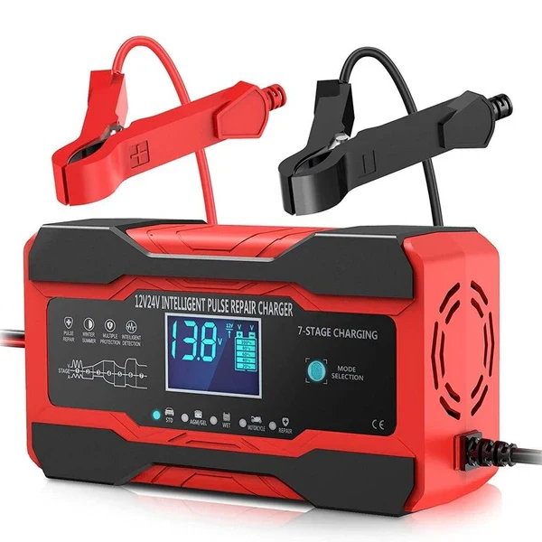 Automatski Punjač za Akumulator 12V 6A – Pametni Punjač za Auto, Motocikl i AGM/GEL Akumulatore
LCD ekran sa parametrima