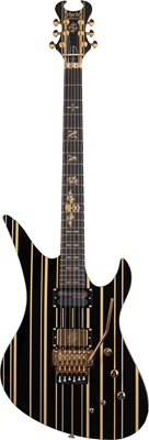 Schecter Synyster Custom-S Gloss Black with Gold Pinstripes električna gitara