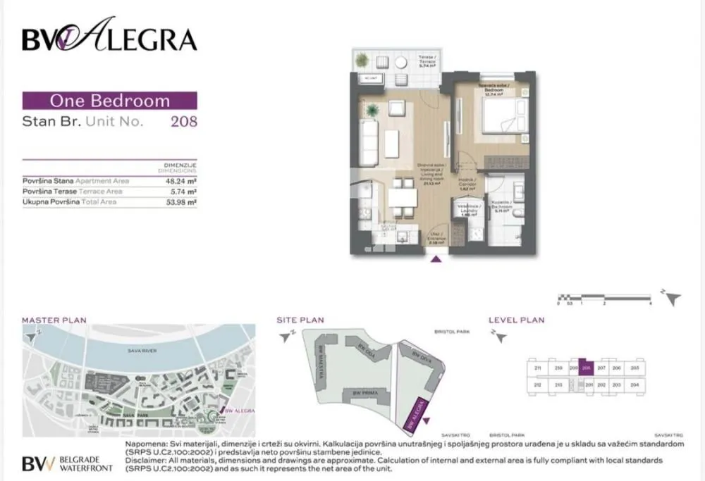 Prodaja, dvosoban stan, 54m², Savski Venac, Beograd