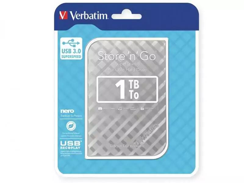 VERBATIM STORE ‘N’ GO 1TB 3.0 2.5“ SIVI KOCKA 53197 EKSTERNI HARD DISK