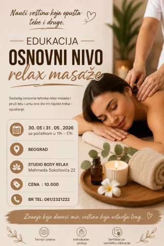 OBUKA/KURS ZA RELAX MASAŽU