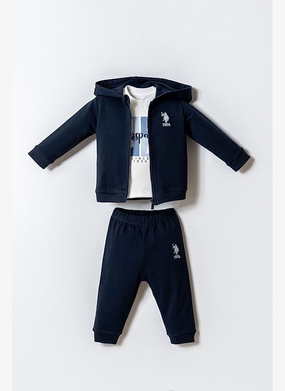 U.S. Polo ASSN komplet 3/1 Deep Blue: pantalone, majica i duks USB2903