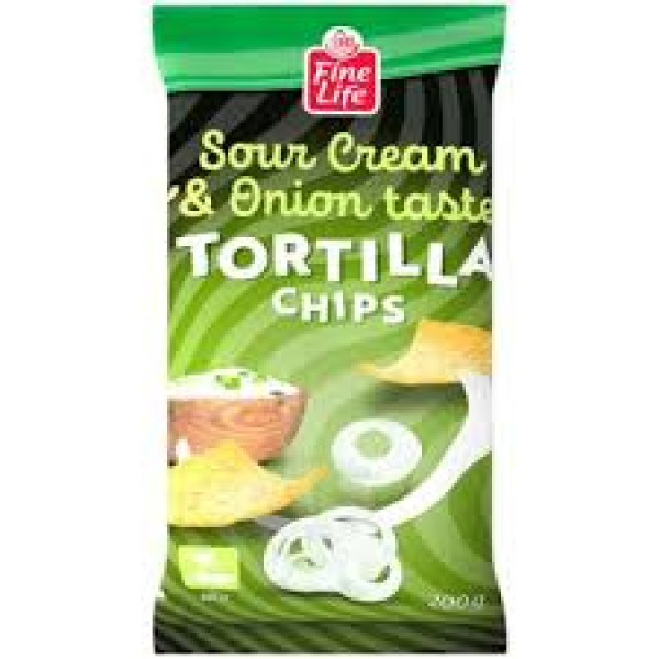 *Tortilla chips sourcream&luk 200g Fine life