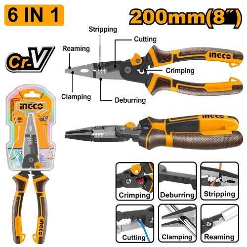 Ingco HMFLNP28200 Višenamenska špic klešta 6 u 1