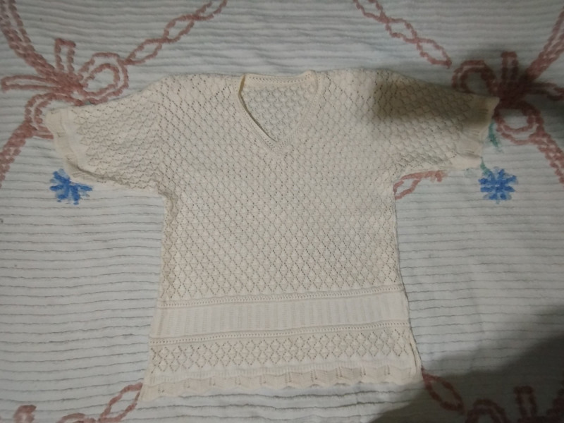 UNIKATNA HEKLANA PROZRAČNA TUNIKA kao NOVA L-XL