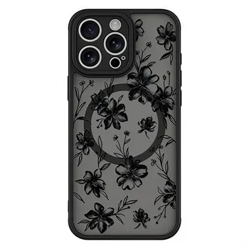IPHONE 15 PRO MAX STYLISH PROTECTIVE MAGNETIC CASE - BLACK BOWS
