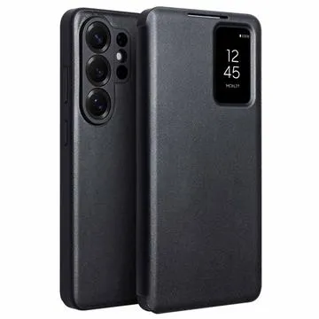SAMSUNG GALAXY S26 ULTRA QIALINO SMART VIEW FLIP KOŽNA MASKA - CRNA