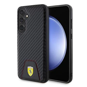 SAMSUNG GALAXY S24+ FERRARI CARBON STITCHED BOTTOM CASE - BLACK