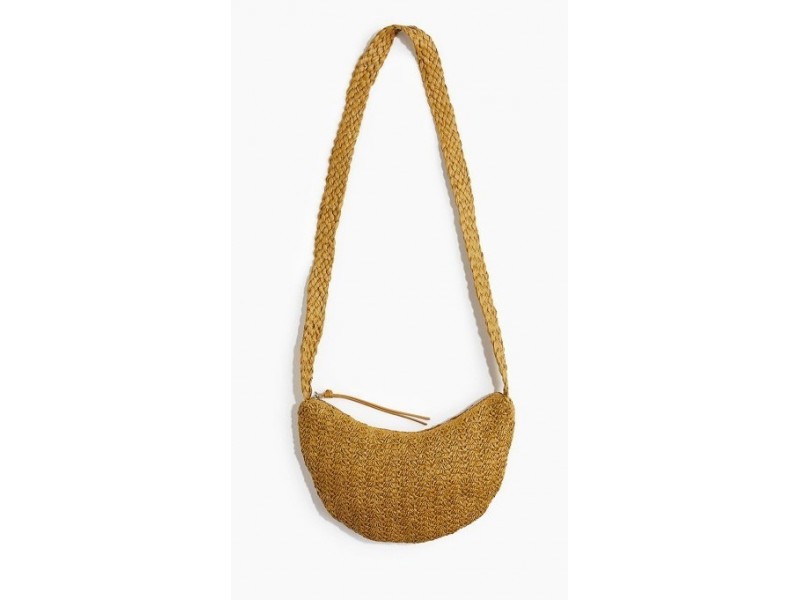 *H&M* Nova oker slamnata torba u obliku polumeseca