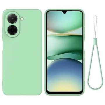 XIAOMI POCO C81X LIQUID SILICONE CASE WITH HAND STRAP - GREEN