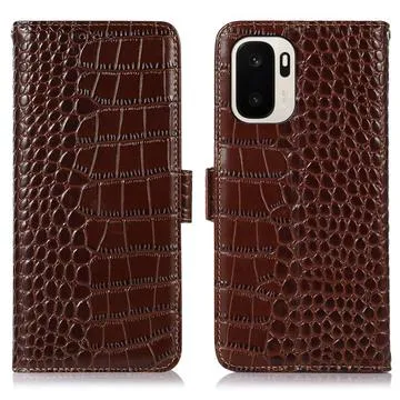 ONEPLUS ACE 6 ULTRA CROCODILE SERIJA KOŽNA MASKA-NOVČANIK SA RFID-OM - BRAON