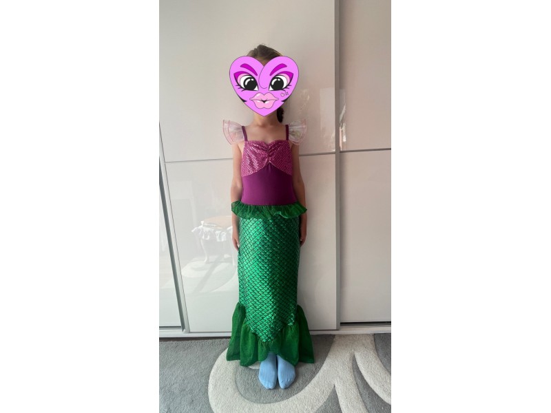 Kostim maskenbal maskembal mala sirena Ariel