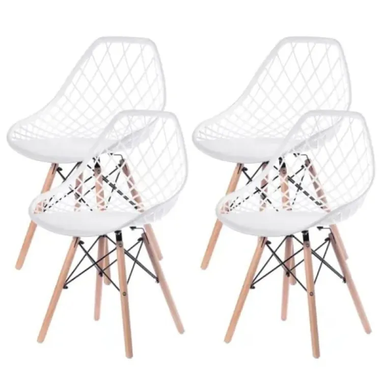 Set trpezarijskih plastičnih stolica 4 kom Skandi bela Lemon 25-KS008SET
