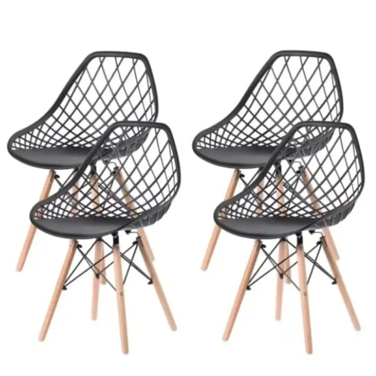 Set trpezarijskih plastičnih stolica 4 kom Skandi crna Lemon 25-KS009SET